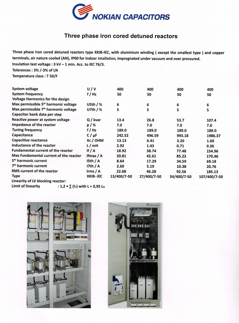Three phase iron cored detuned reactors – Tibox