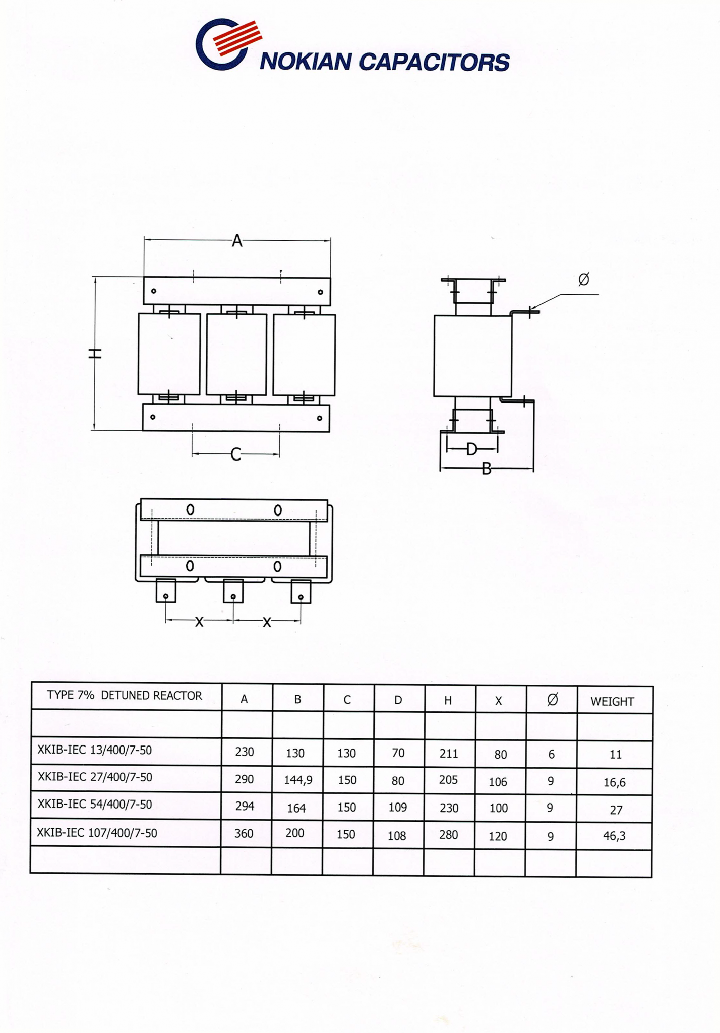 Three phase iron cored detuned reactors – Tibox